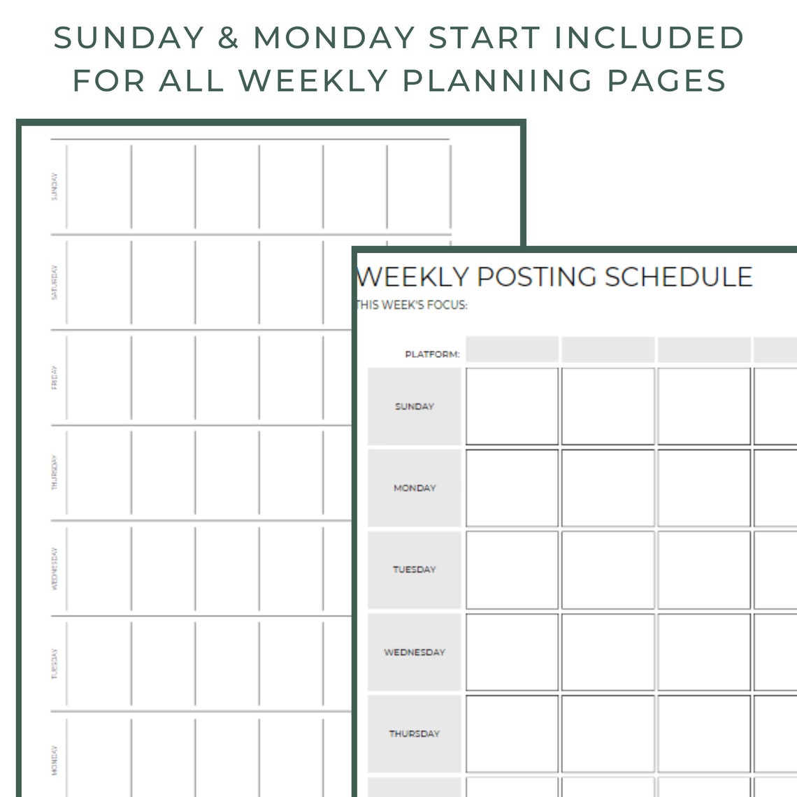 Content Planner Template - Social Media Content Planner - Digital ...