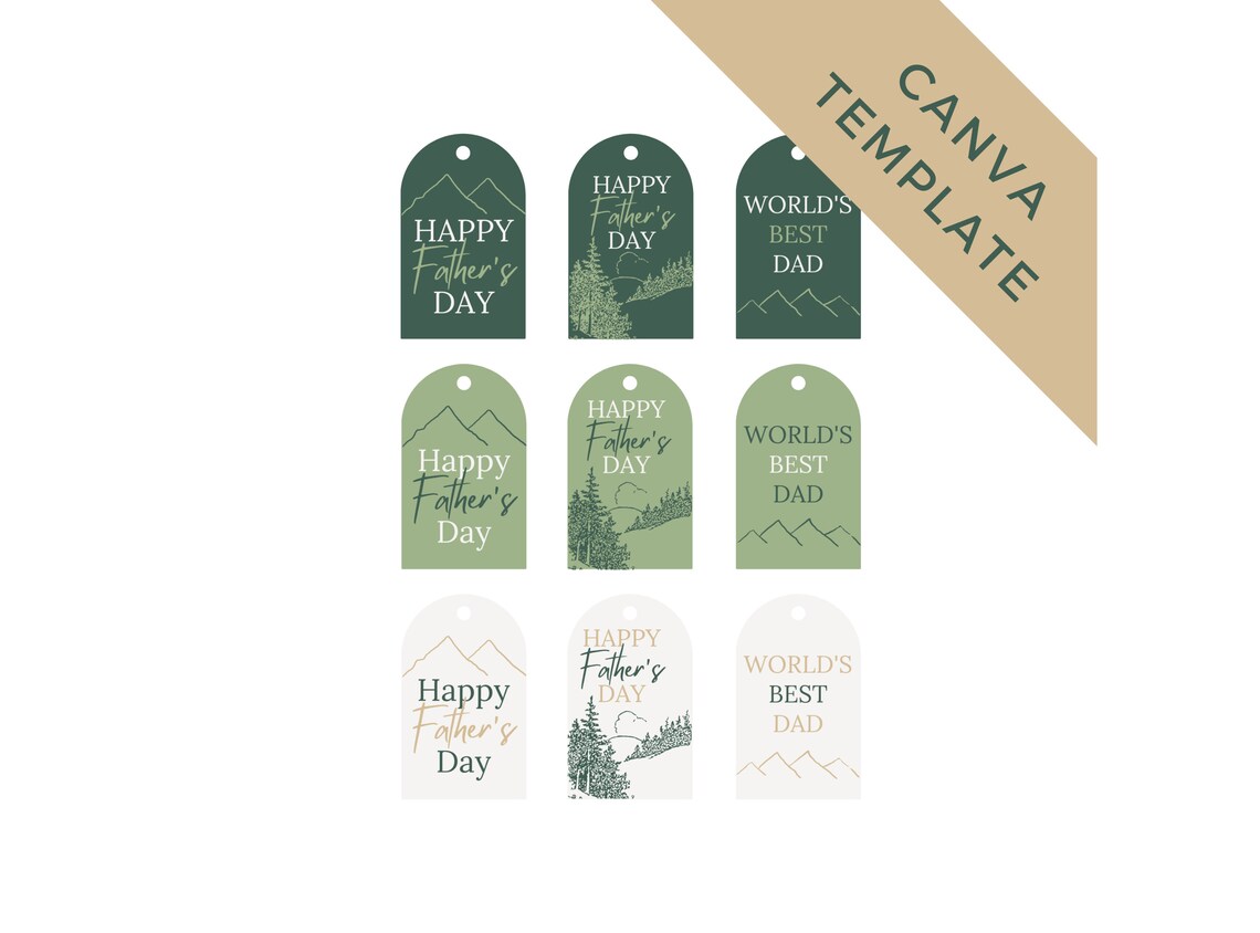 Father's Day Printable Gift Tags - 3 Designs - Last Minute Gift - PDF ...