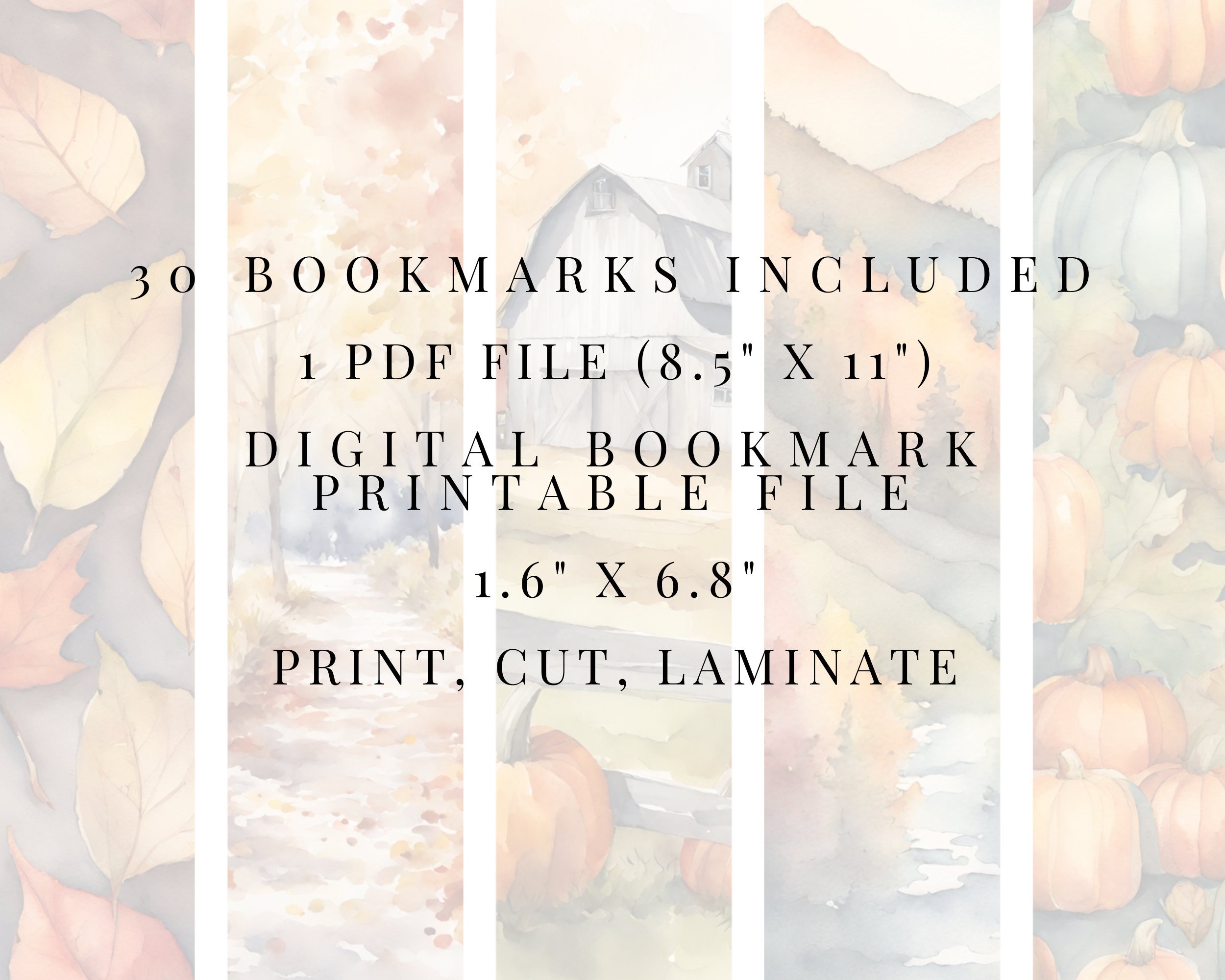 Watercolor Fall Printable Bookmarks - Printable Autumn Bookmarks - Fall ...