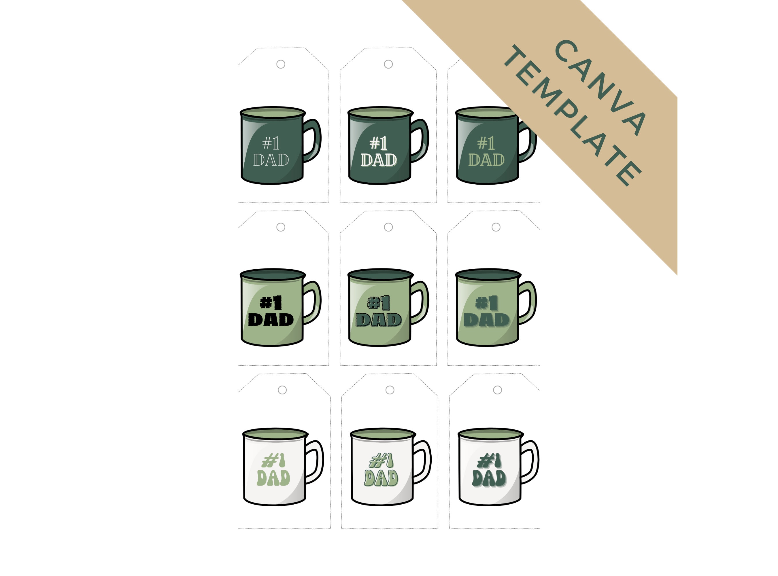 Number 1 Dad Printable Gift Tags - Printable Gift - #1 Dad Gift Tag ...
