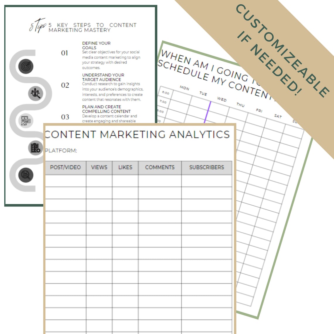 Content Planner Template Social Media Content Planner Digital Content ...