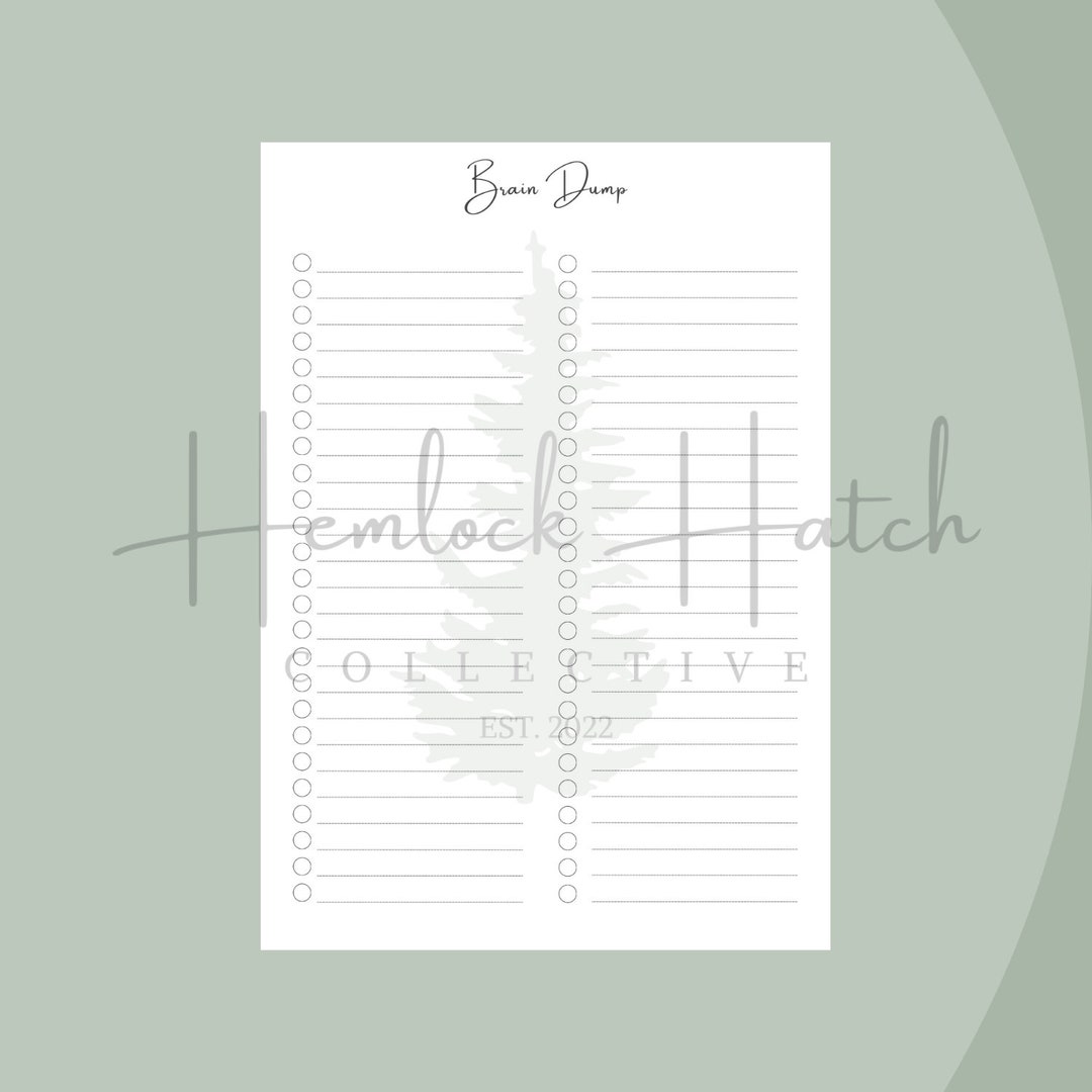 Brain Dump Printable Download - Happy Planner Big - Letter - 8.5x11 ...