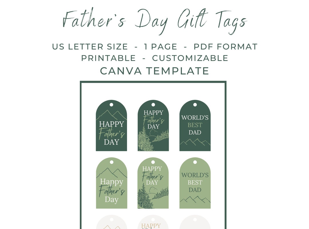 Father's Day Printable Gift Tags - 3 Designs - Last Minute Gift - PDF ...