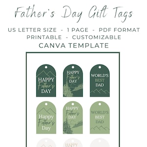 Father's Day Printable Gift Tags - 3 Designs - Last Minute Gift - PDF ...