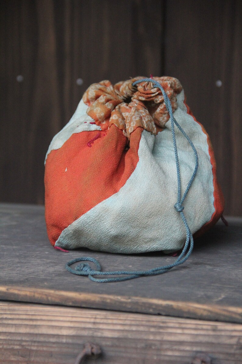 Vintage Japanese patched silk rice bag | Etsy