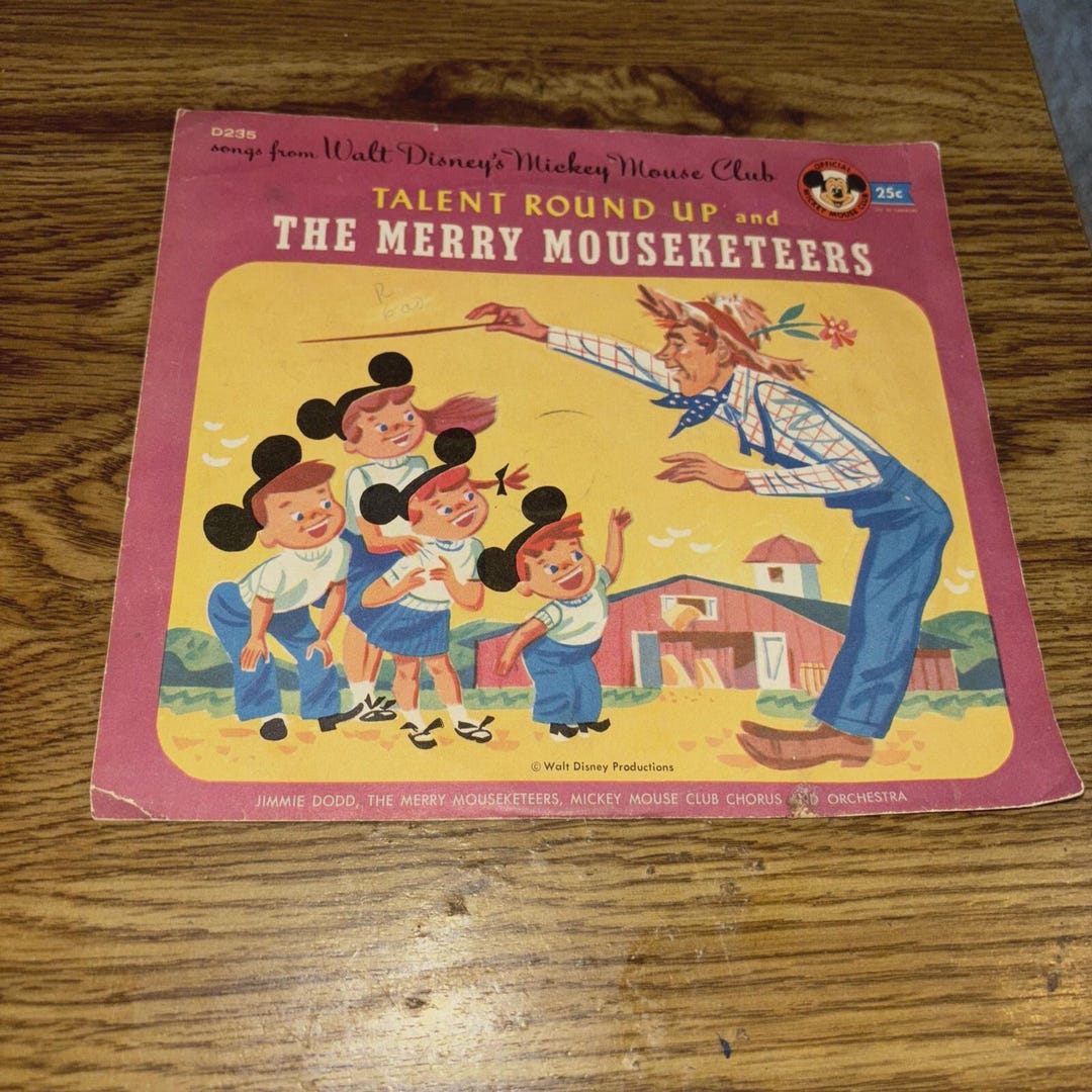 Walt Disney's Official Mickey Mouse Club 6" Orange Record Merry ...