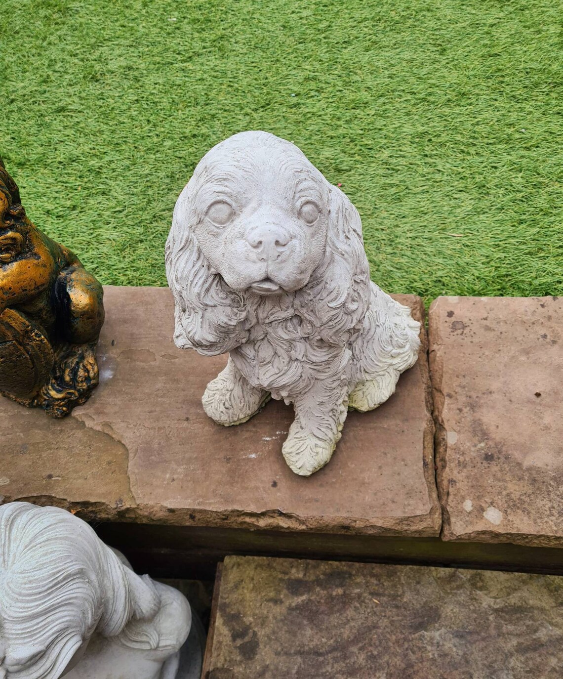 Springer sprocker cocker King charles spaniel stone garden | Etsy