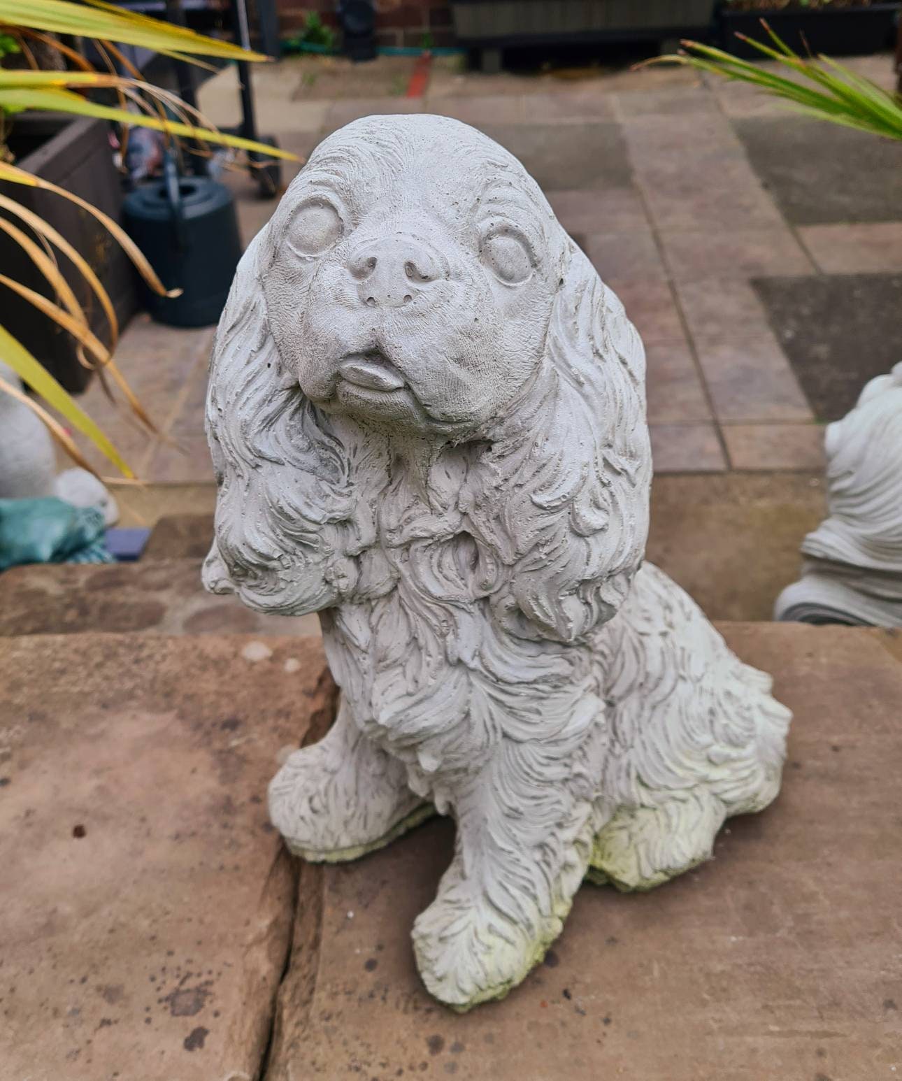 Springer sprocker cocker King charles spaniel stone garden | Etsy