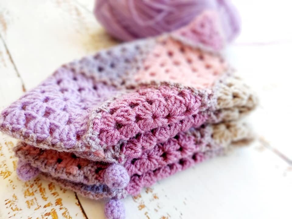 Christmas Granny Square Socks, Rustic Crochet Indoor Slippers, Bright ...