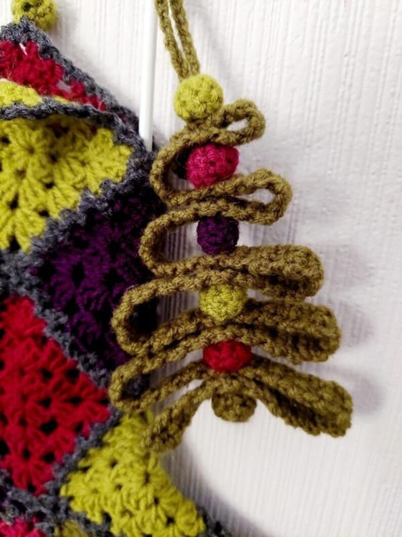 Christmas Granny Square Socks, Rustic Crochet Indoor Slippers, Bright ...