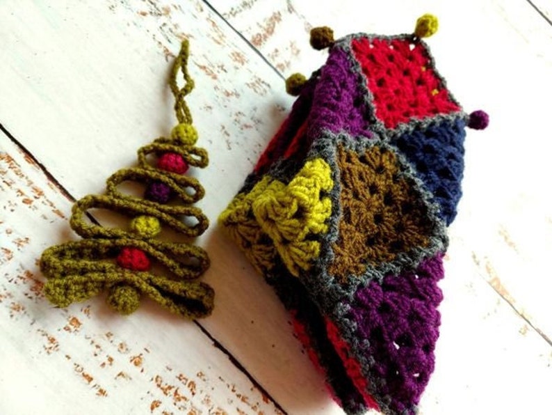 Christmas Granny Square Socks, Rustic Crochet Indoor Slippers, Bright ...