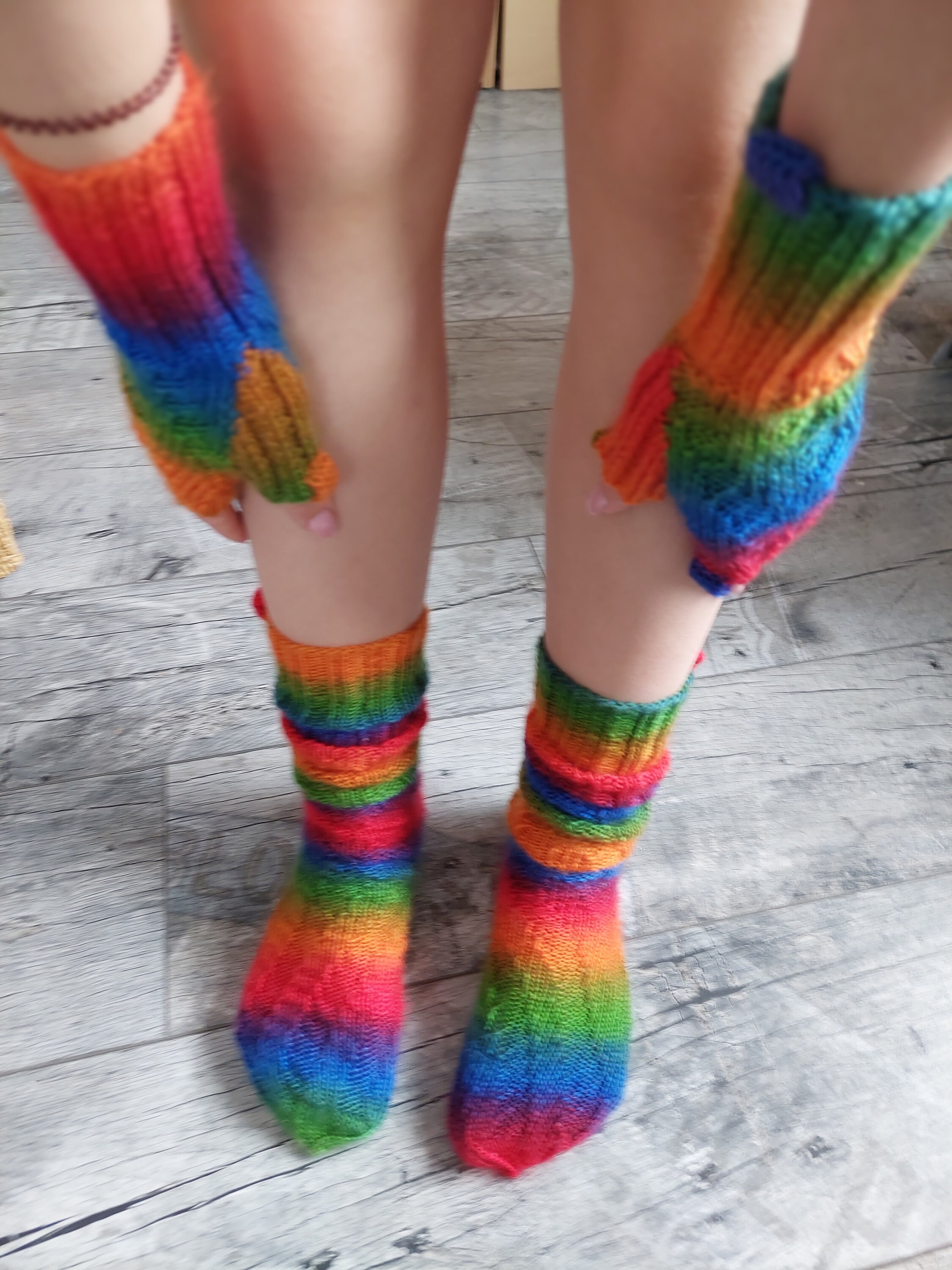 Christmas Granny Square Socks, Rustic Crochet Indoor Slippers, Bright ...