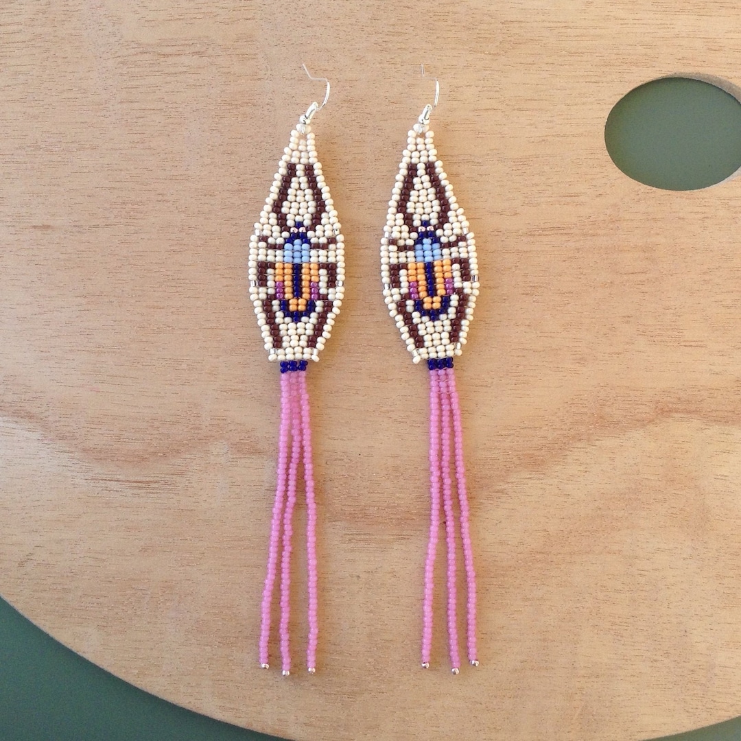 Bug Long Seed Beaded Earrings,beetle Tassel Earrings,drop Earrings ...