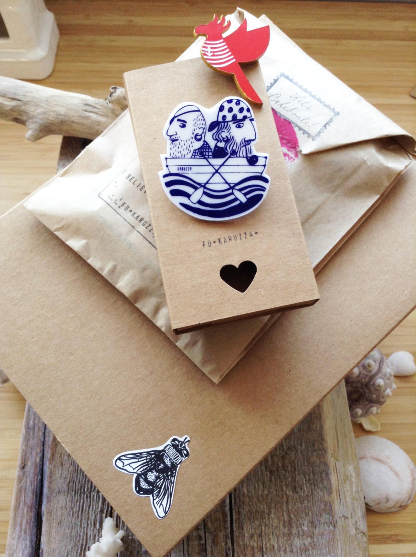Pirates Boat Broochpirate Pinparrot Broochnautical - Etsy