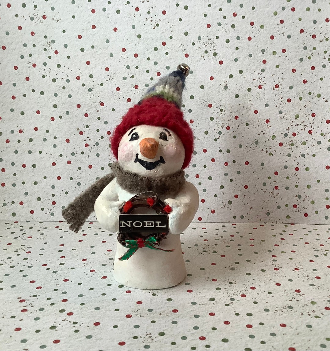 Noel Snowman, Holiday Wreath, Jingle Bell, Fair Isle Upcycle, Christmas ...