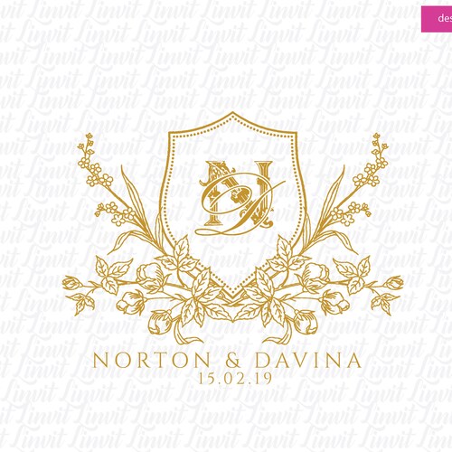 Gold Monogram Crest Wedding Emblem Wedding Shield Shield - Etsy