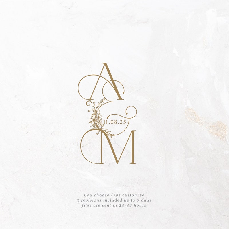 Modern Wedding Logo - Etsy