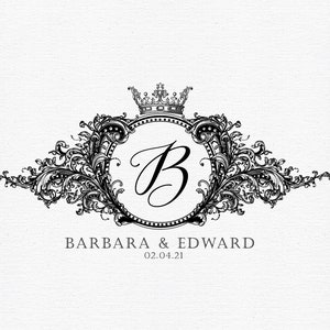 Royal Logo Crown Logo Royal Wedding Logo Wedding Emblem | Etsy Canada