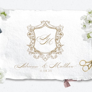 Gold Monogram Crest Wedding Emblem Wedding Shield Shield - Etsy