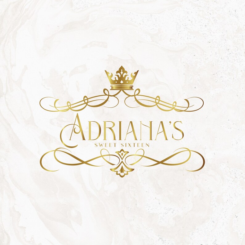 Custom Quinceanera Sweet 16 Logo: Elegant Crest Design (digital ...