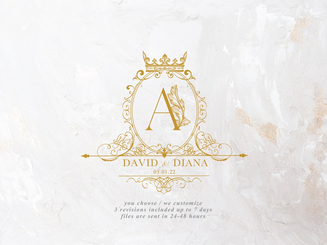 Royal Wedding Monogram Crest for Acrylic Wedding Invitations and ...