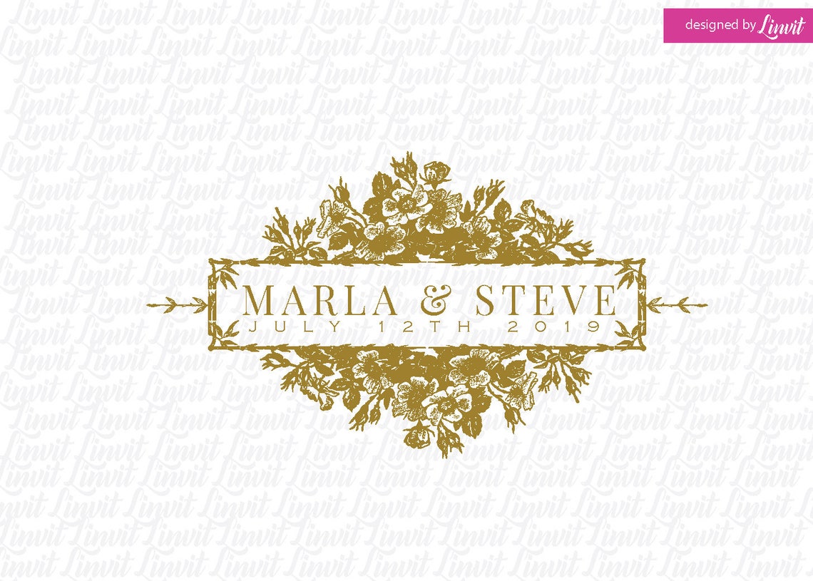 Wedding Logo Vintage Logo Vintage Monogram Wedding Design - Etsy