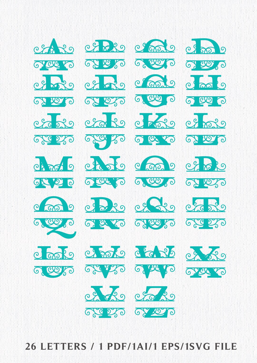 Split Monogram SVG, Split Font, Letter Svg, Split Monogram Letters ...