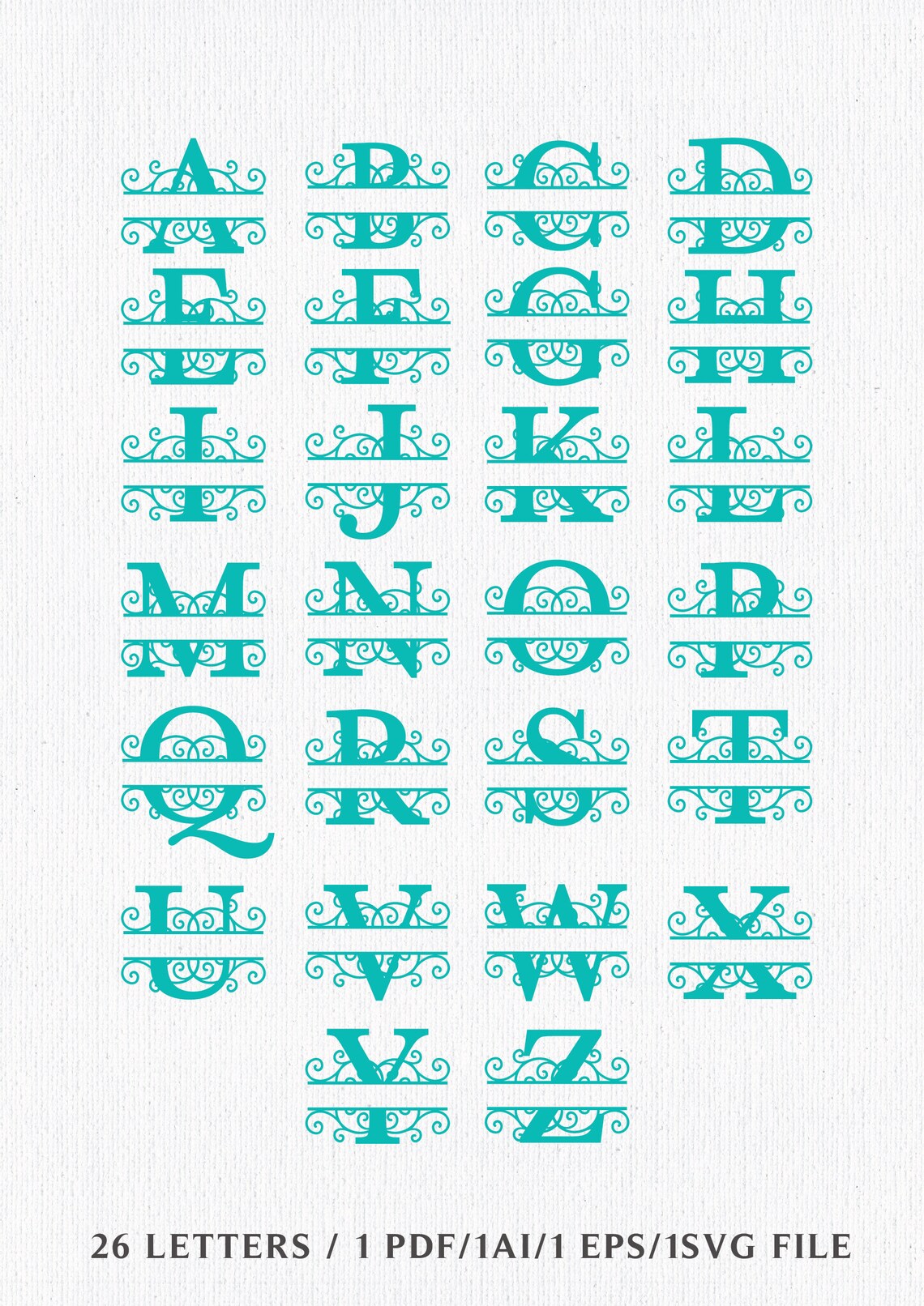 Split Monogram SVG Split Font Letter Svg Split Monogram - Etsy