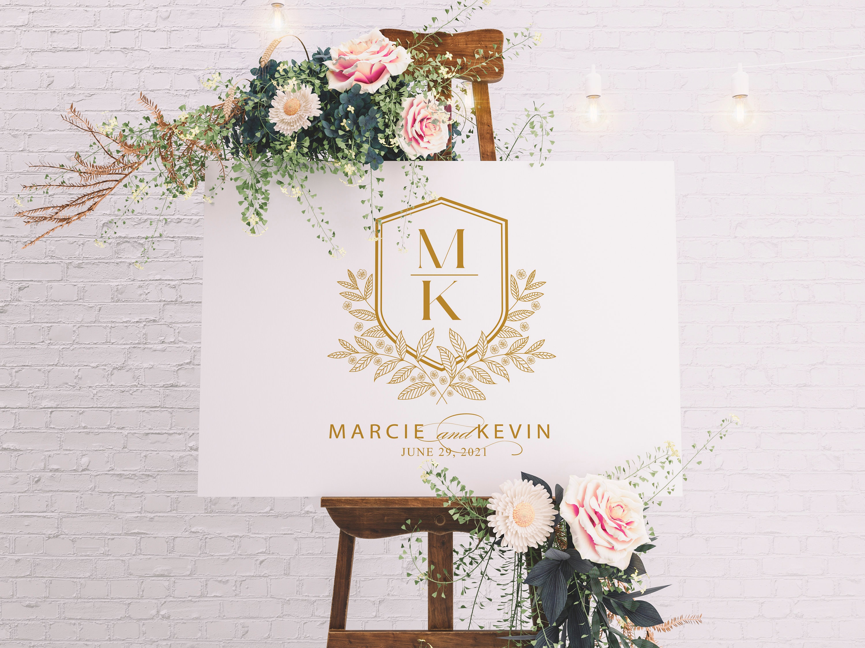 Gold Monogram Crest Wedding Emblem Wedding Shield Shield - Etsy