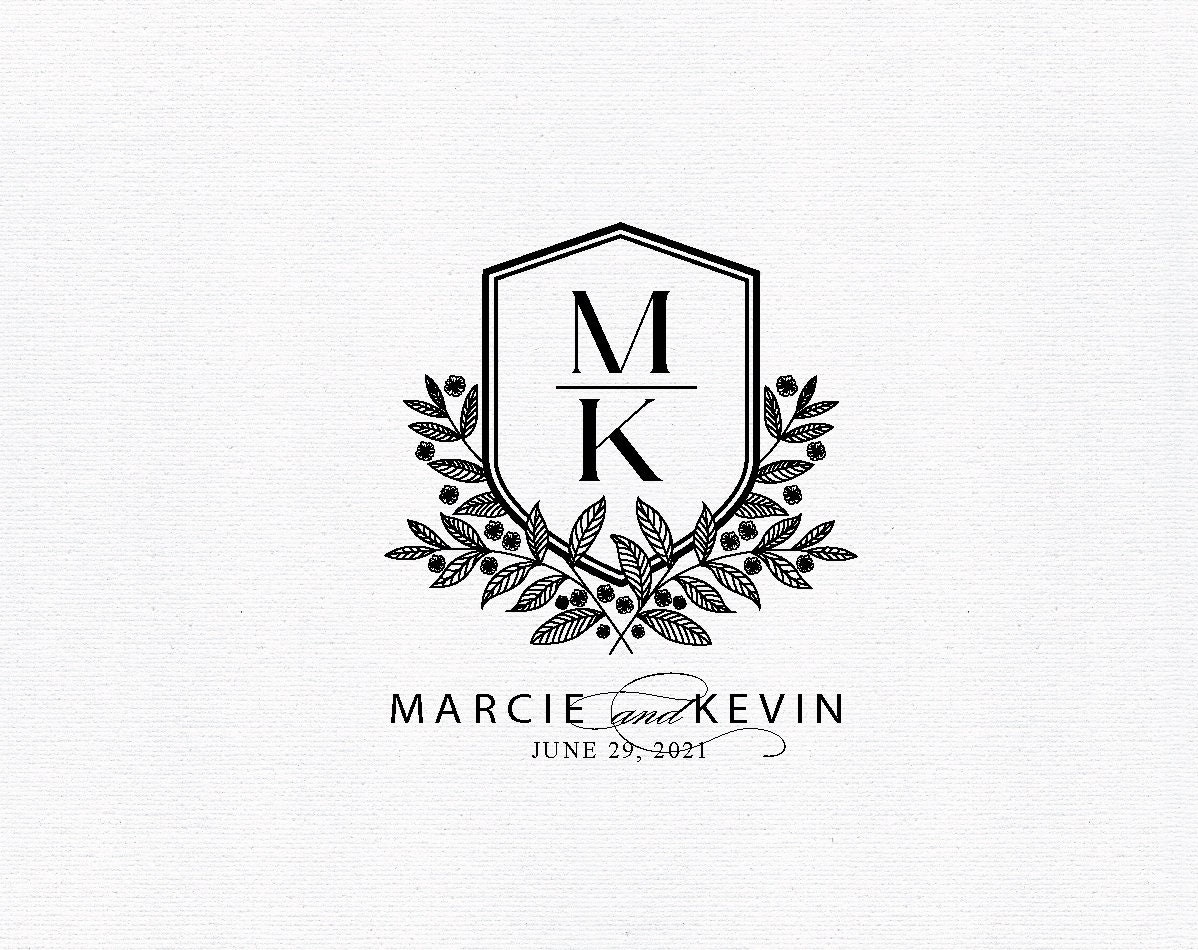 Gold Monogram Crest Wedding Emblem Wedding Shield Shield - Etsy