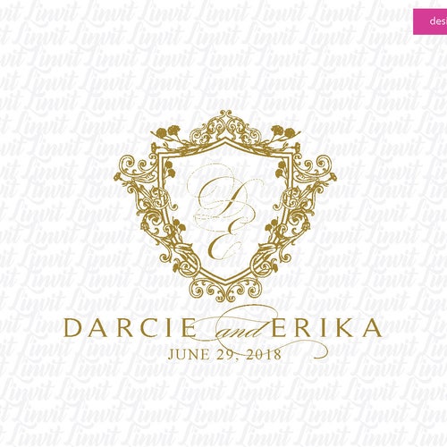 Gold Monogram Crest Wedding Emblem Wedding Shield Shield - Etsy
