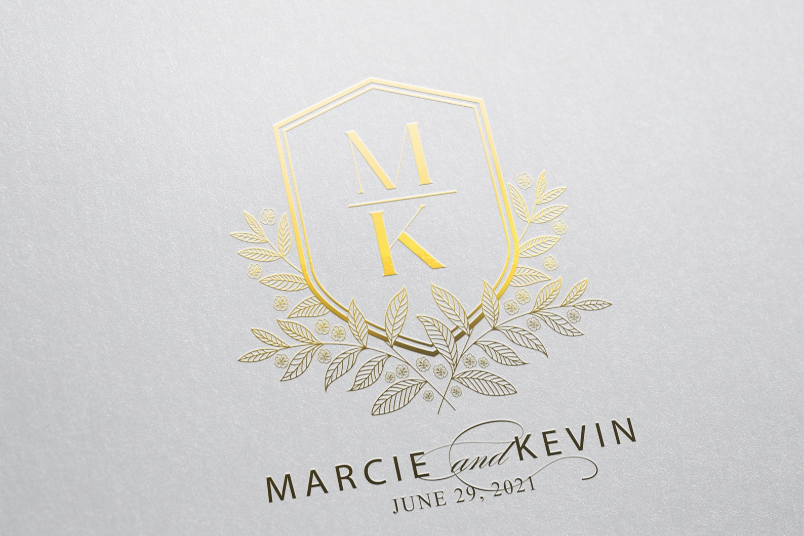 Gold Monogram Crest Wedding Emblem Wedding Shield Shield | Etsy