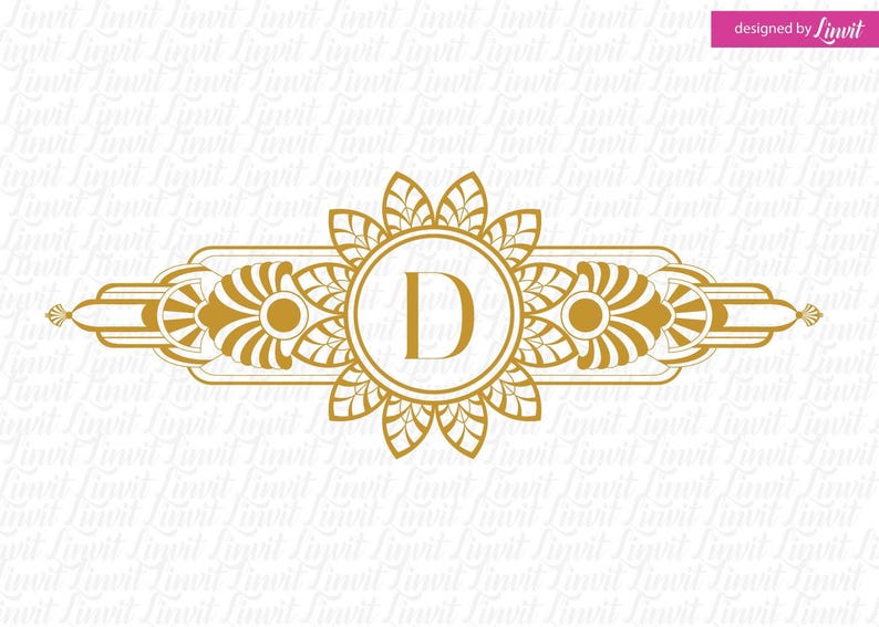 Art Deco Wedding Logo Great Gatsby Wedding Monogram Art Deco | Etsy
