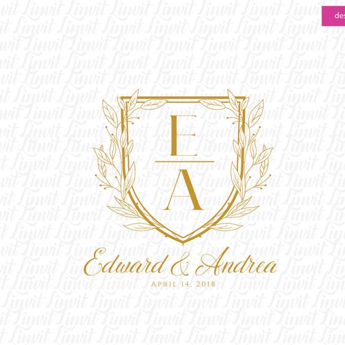 Gold Monogram Crest Wedding Emblem Wedding Shield Shield - Etsy