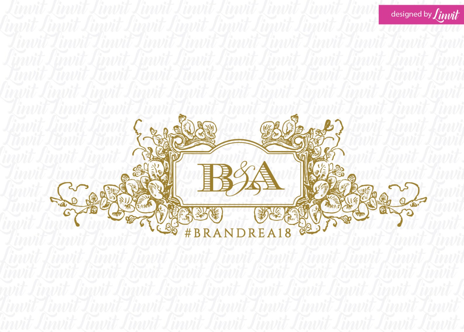 Wedding Logo Vintage Logo Vintage Monogram Wedding Design | Etsy