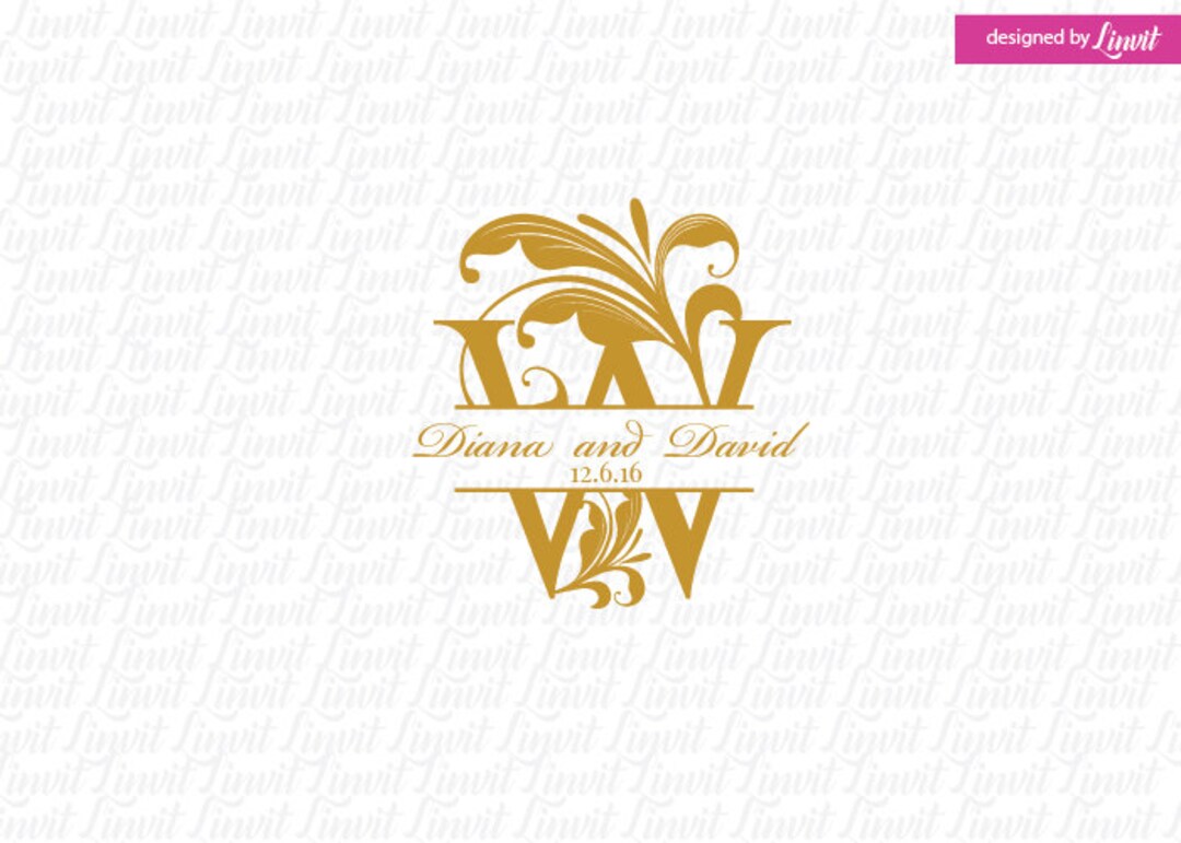 Split Capital Letter Monogram SVG, Decorative Monogram Split Letter ...