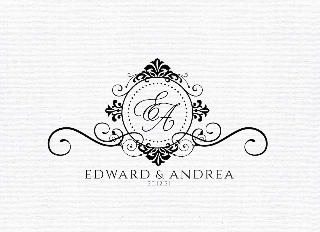 Custom Wedding Crest Logo, Elegant Monogram (SVG, PNG) - Etsy