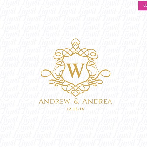 Gold Monogram Crest Wedding Emblem Wedding Shield Shield - Etsy