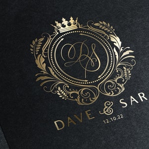 Royal Logo Crown Logo Royal Wedding Logo Wedding Emblem - Etsy