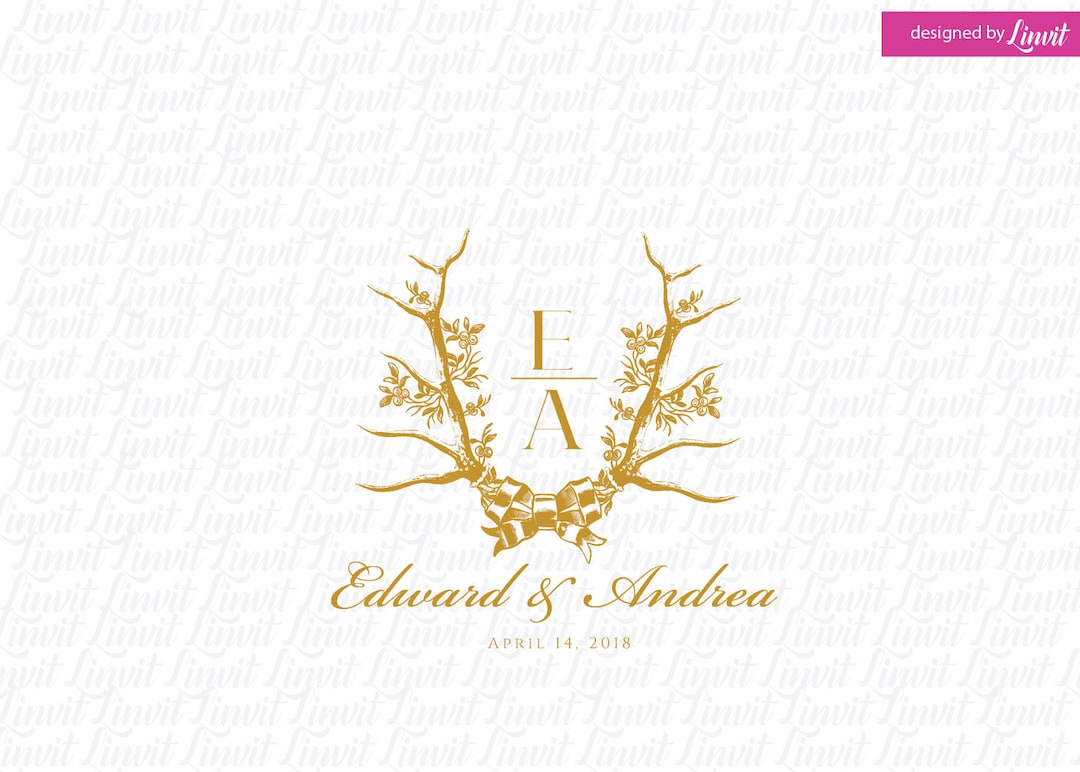 Rustic Wedding Logo, Wedding Logo, Greenery Logo, Wedding Wreath Logo ...