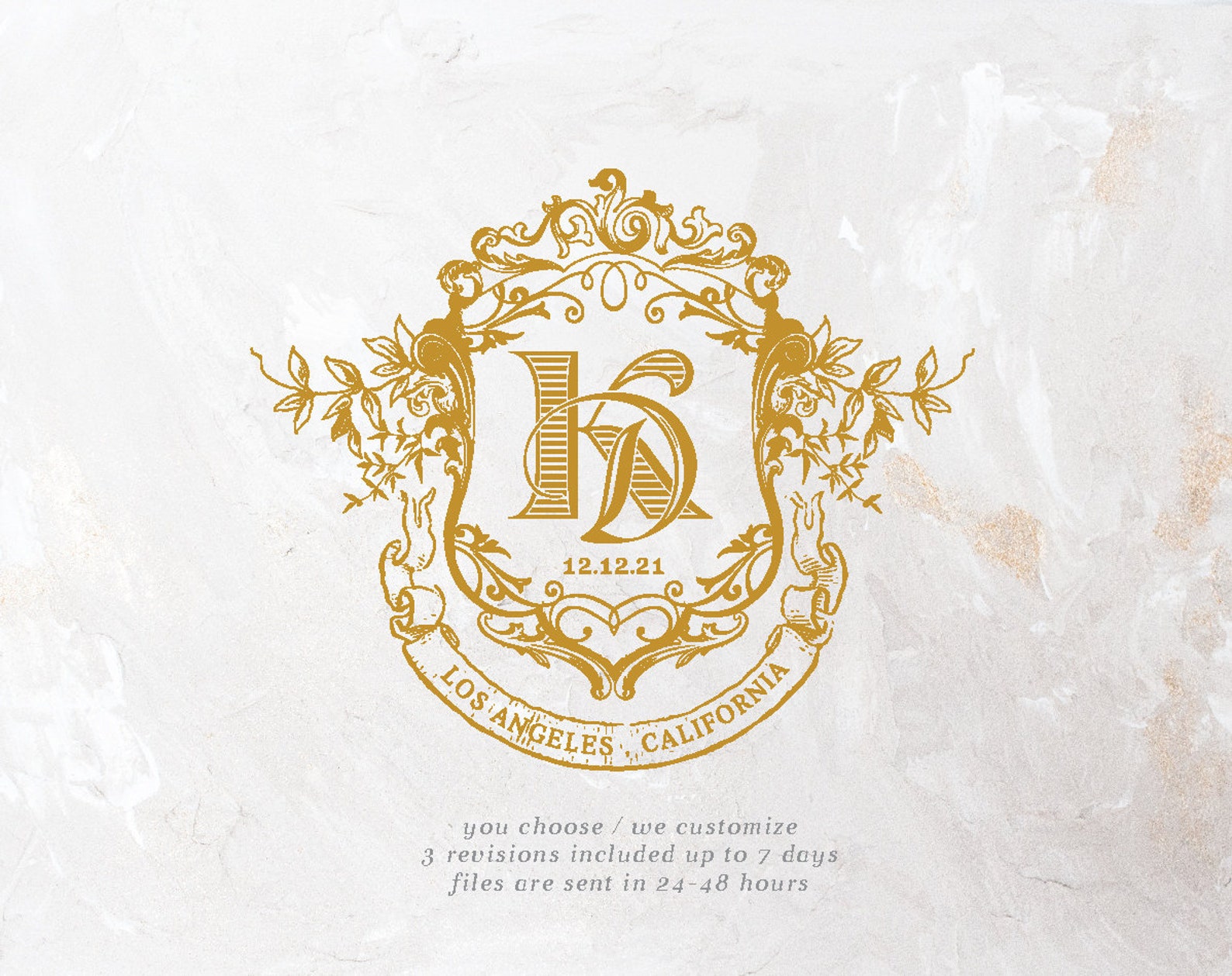 Wedding Logo Vintage Logo Vintage Monogram Wedding Design | Etsy