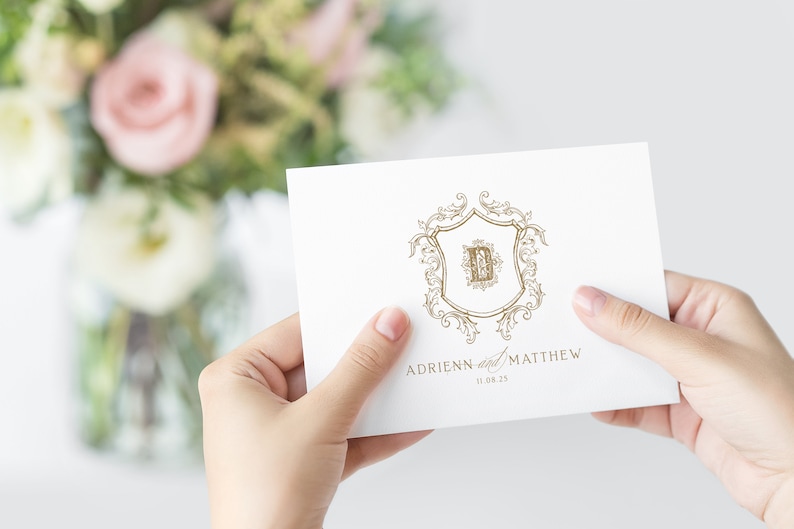Vintage Wedding Logo, Elegant Monogram Crest (digital Download) - Etsy