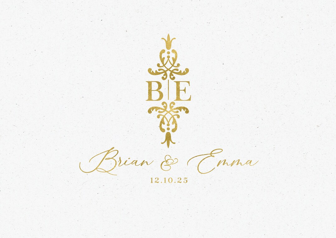 Vertical Crest Wedding Logo, Elegant Monogram (digital Download) - Etsy