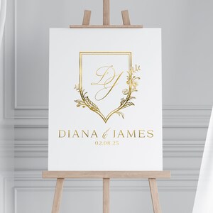Gold Monogram Crest, Wedding Emblem, Wedding Shield, Shield, Wedding ...
