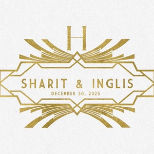 Art Deco Wedding Logo, Great Gatsby Wedding Monogram, Art Deco Wedding ...