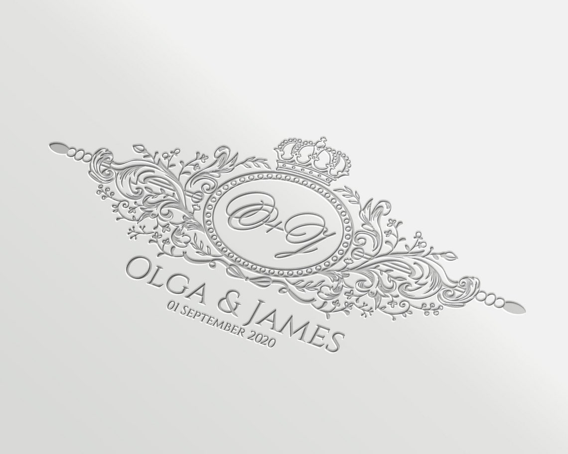 Royal Logo Crown Logo Royal Wedding Logo Wedding Emblem | Etsy