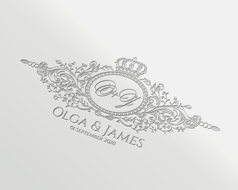 Custom Wedding Crest Logo SVG: Royal Monogram, Gobo Design (digital ...