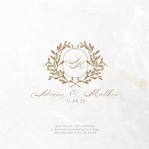 Gold Monogram Crest Wedding Emblem Wedding Shield Shield - Etsy