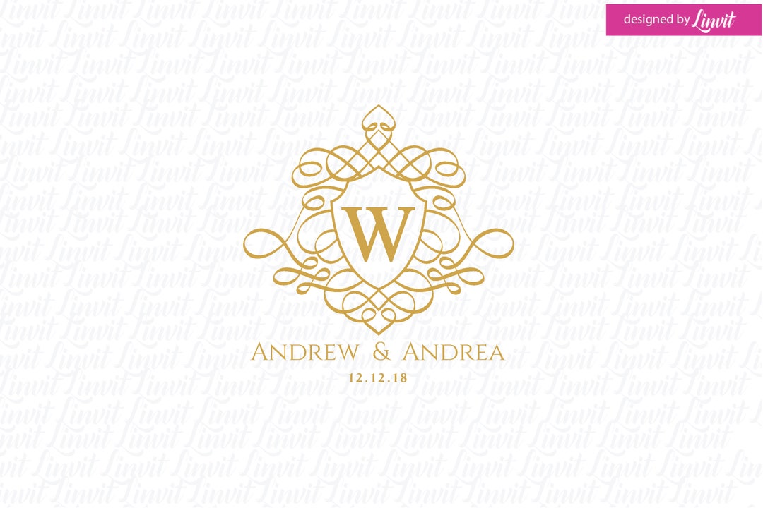 Custom Wedding Logo Design | Modern Calligraphy Initials | Minimalist ...