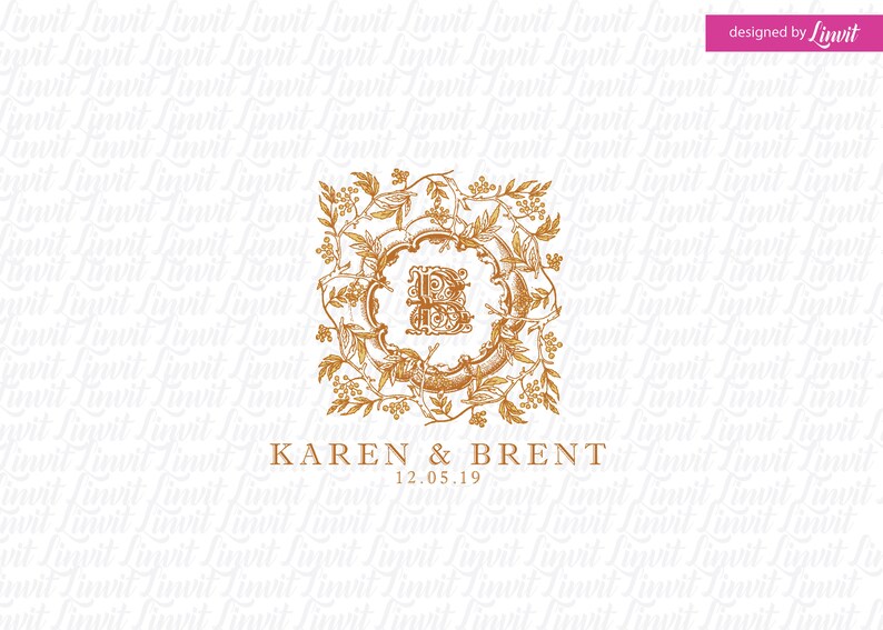 Wedding Logo Vintage Logo Vintage Monogram Wedding Design - Etsy